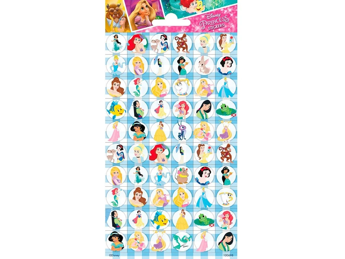 Mini Autocolantes Princesas. Pack. 60 - Partyval